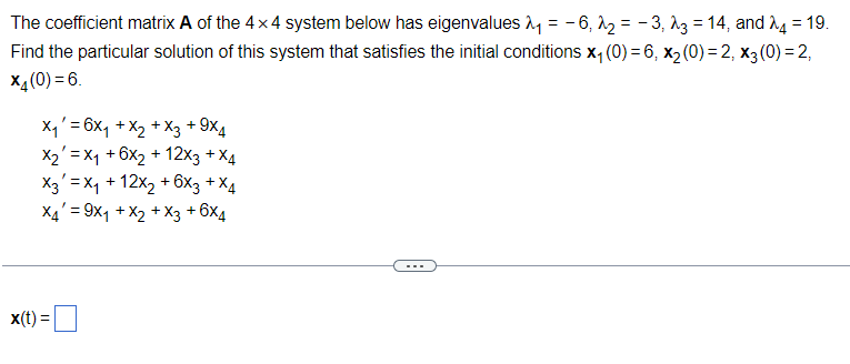 Solved The coefficient matrix A of the 4×4 ﻿system below has | Chegg.com