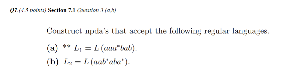 Solved Q1.(4.5 points) Section 7.1 Question 3(a,b) Construct | Chegg.com