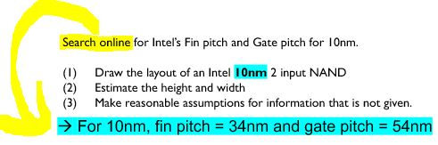 Problem 4: Search online for Intel's Fin pitch and | Chegg.com