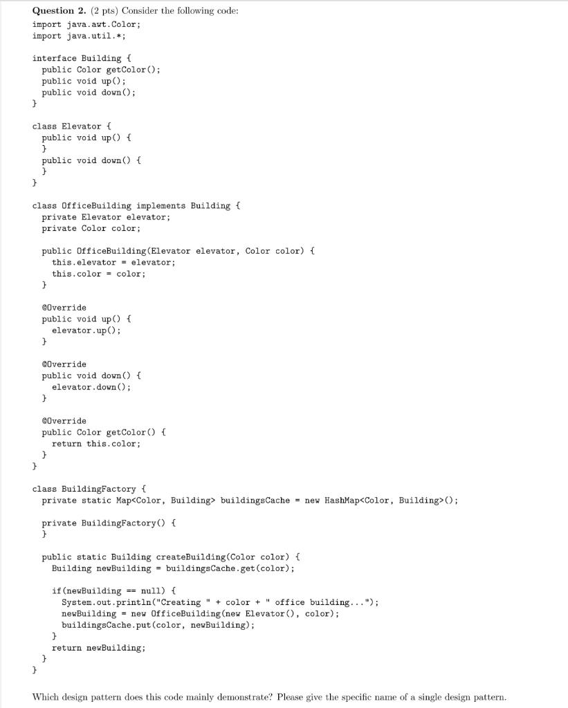 Solved Question 2 2 Pts Consider The Following Code 