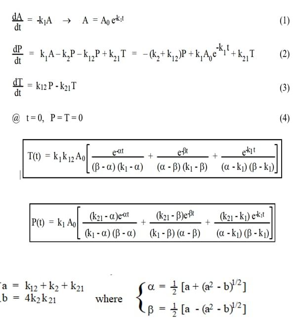equations for 2 compartment model in pharmacology. i | Chegg.com