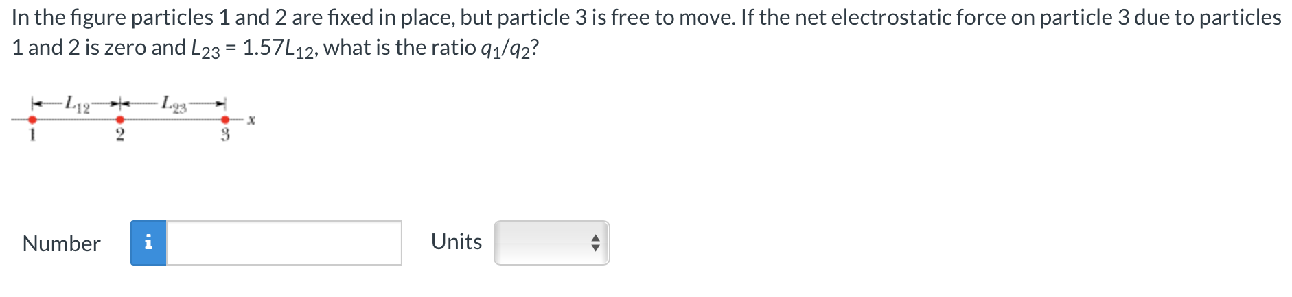 Solved In the figure particles 1 and 2 are fixed in place, | Chegg.com