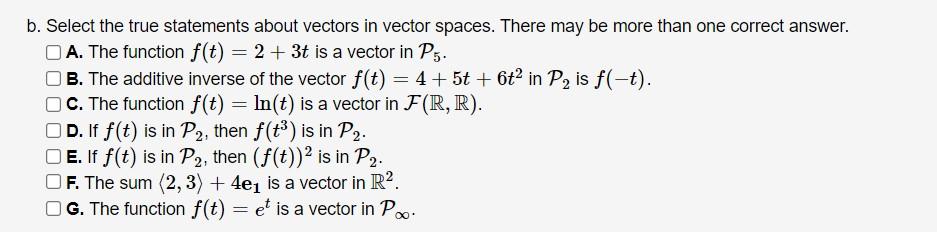 Solved b. Select the true statements about vectors in vector | Chegg.com