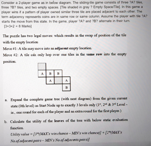 Solved Consider a 2-player game as in below diagram. The | Chegg.com