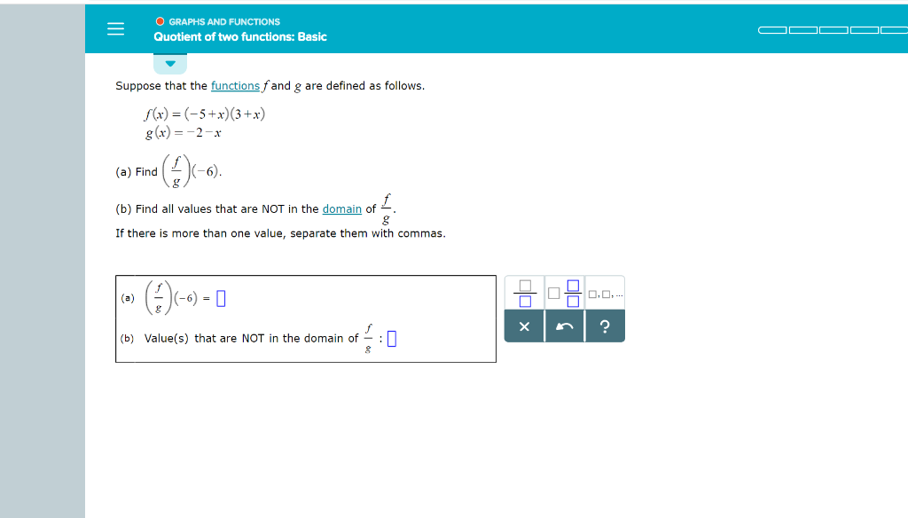 Solved O Graphs And Functions Quotient Of Two Functions 2701