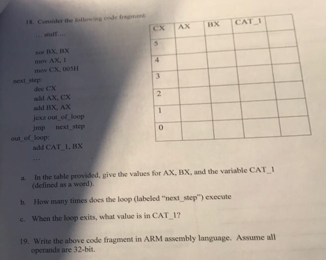 Consider the following code fragment: .. stuff .. | Chegg.com