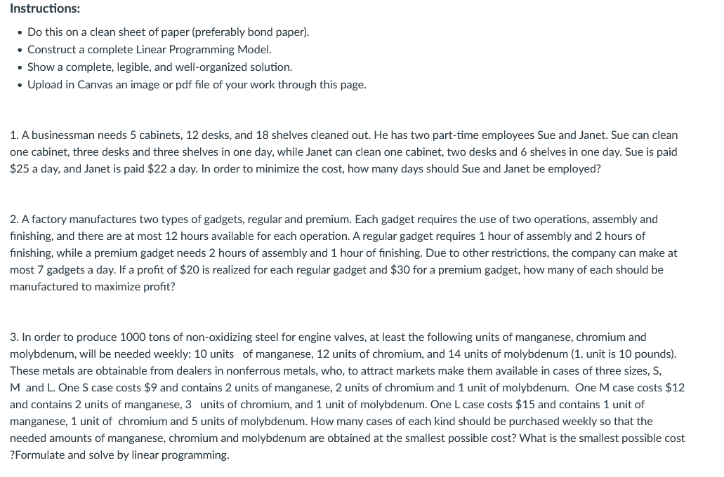 Solved Instructions: • Do this on a clean sheet of paper | Chegg.com
