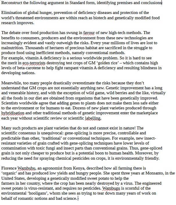 Solved Reconstruct the following argument in Standard form, | Chegg.com