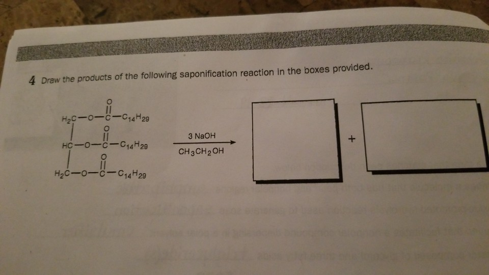 Solved 4 Draw the products of the following saponification | Chegg.com