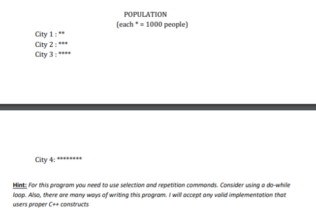 4. (a) Population bar chart: Write a program that | Chegg.com