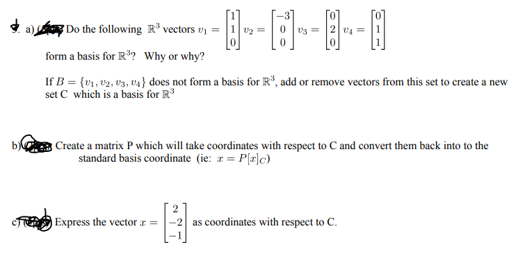Solved 8 U2 = o 03 = 0 sa to Do the following R3 vectors v1 | Chegg.com