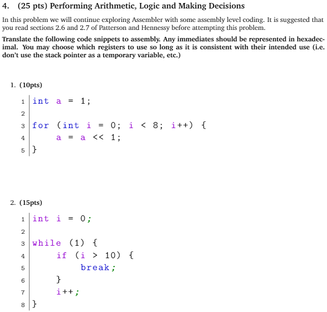 Solved 4. (25 pts) Performing Arithmetic, Logic and Making | Chegg.com