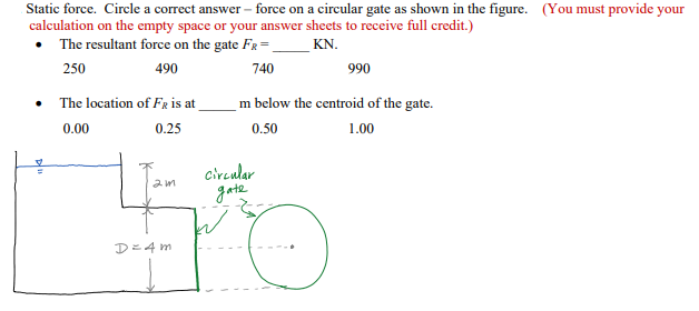 Solved Static force. Circle a correct answer - force on a | Chegg.com