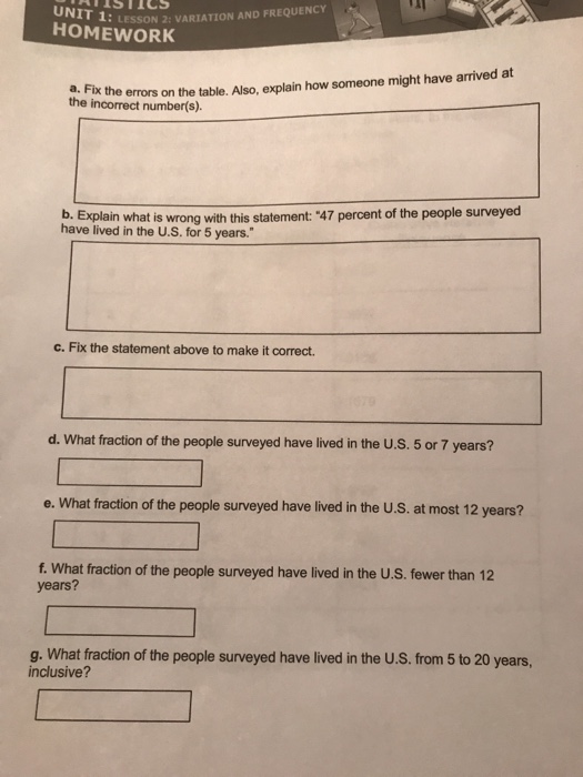 Solved STATISTICS UNIT 1: LESSON 2: VARIATION AND FREQUENCY | Chegg.com
