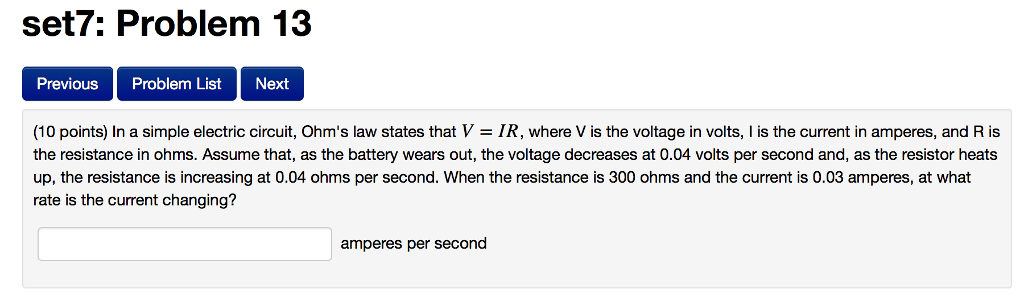 Solved set7: Problem 13 Previous Problem ListNext (10 | Chegg.com