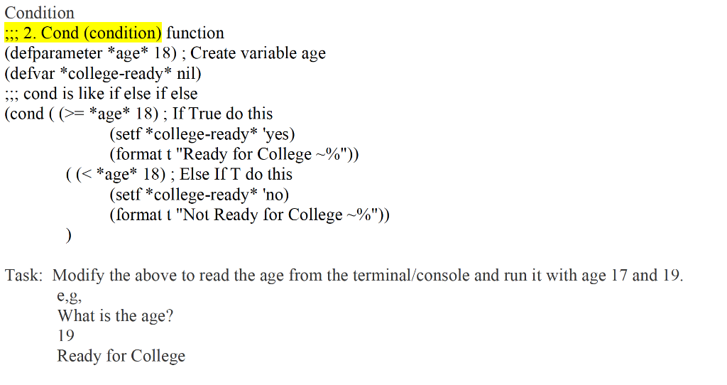 Solved Task: Modify the above to read the age from the | Chegg.com
