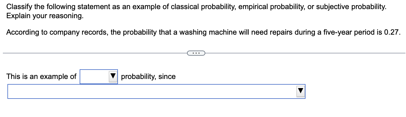 Solved Classify the following statement as an example of | Chegg.com