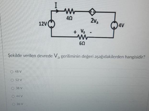 Solved 1) What is the value of the voltage Va in the circuit | Chegg.com