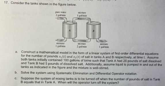 Solved 17. Consider the tanks shown in the figure below. a. | Chegg.com