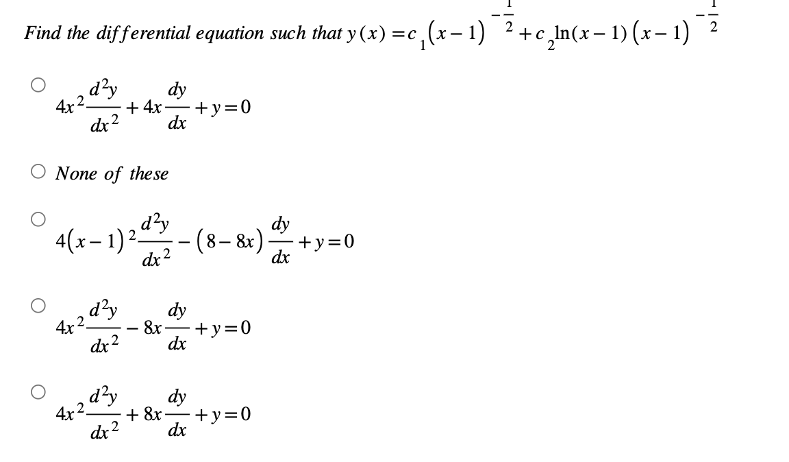 Solved d the differential equation such that | Chegg.com
