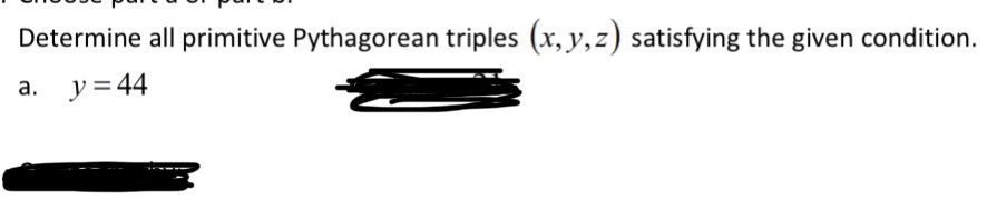 Solved Determine all primitive Pythagorean triples (x,y,z) | Chegg.com