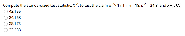 Solved Compute the standardized test statistic, X2, to test | Chegg.com