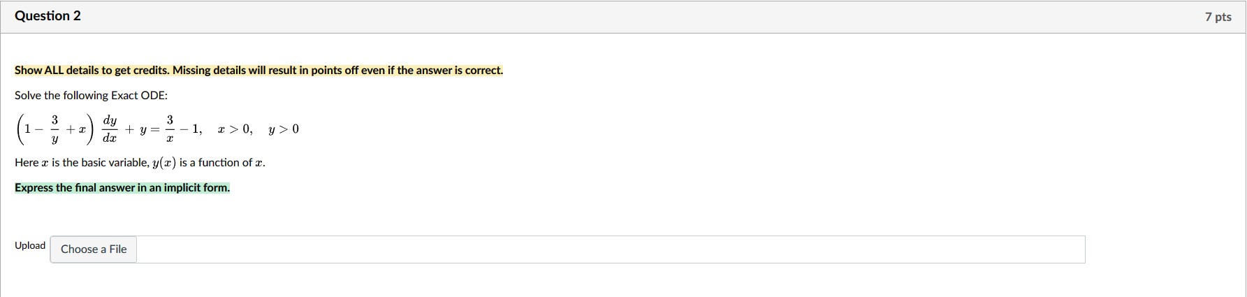 Solved Show ALL details to get credits. Missing details will | Chegg.com