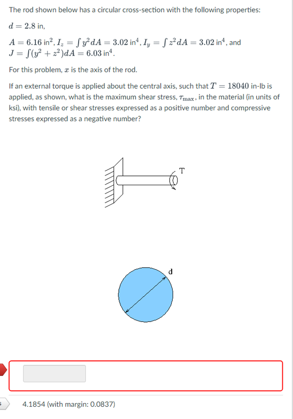 Solved The rod shown below has a circular cross-section with | Chegg.com