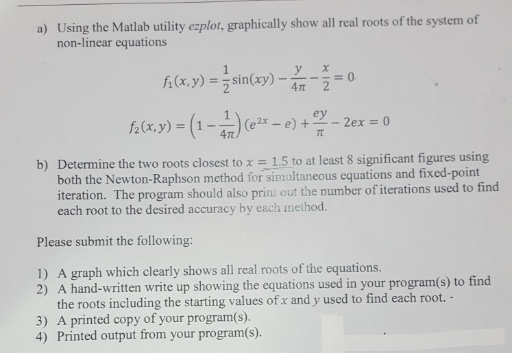 Solved Using the Matlab utility ezplot, graphically show all | Chegg.com