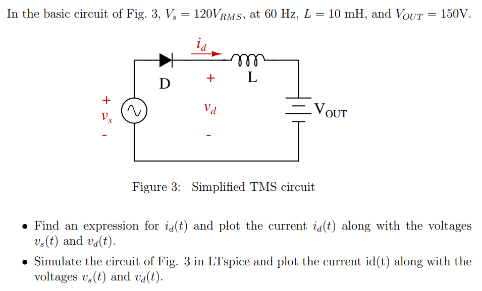 Solved In the basic circuit of Fig. 3,Vs=120VRMS, ﻿at | Chegg.com