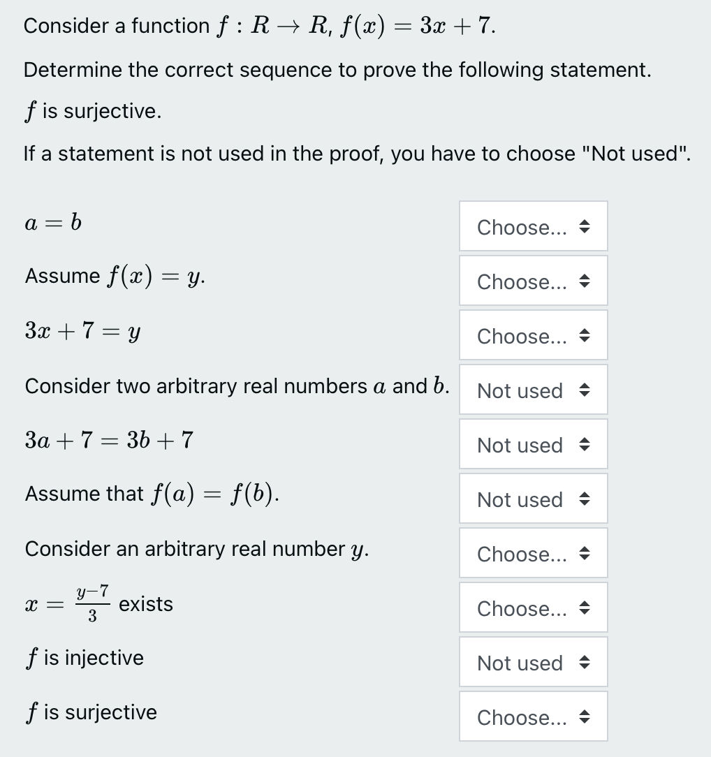 Solved Consider a function f: R+ R, f(x) = 3x + 7. Determine | Chegg.com