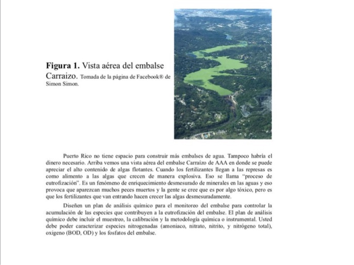 Figura 1. Vista aérea del embalse Carraizo. Tomada de | Chegg.com