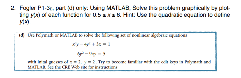 From Essentials of Chemical Reaction Engineering by | Chegg.com