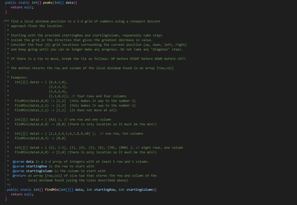 Solved In the provided PartTwo.java file, complete the three | Chegg.com
