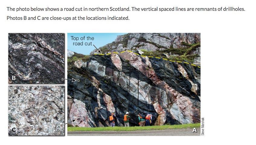 Solved The photo below shows a road cut in northern | Chegg.com