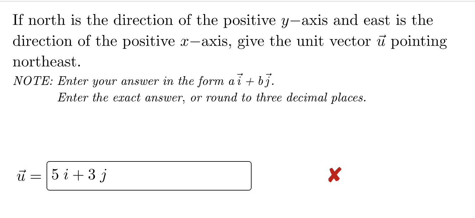 Solved If north is the direction of the positive y-axis and | Chegg.com