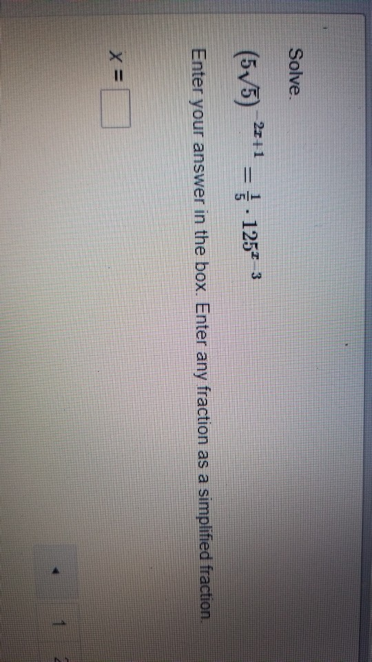 Solved Solve. (575) 27+1 = 1.1252-3 Enter your answer in the | Chegg.com