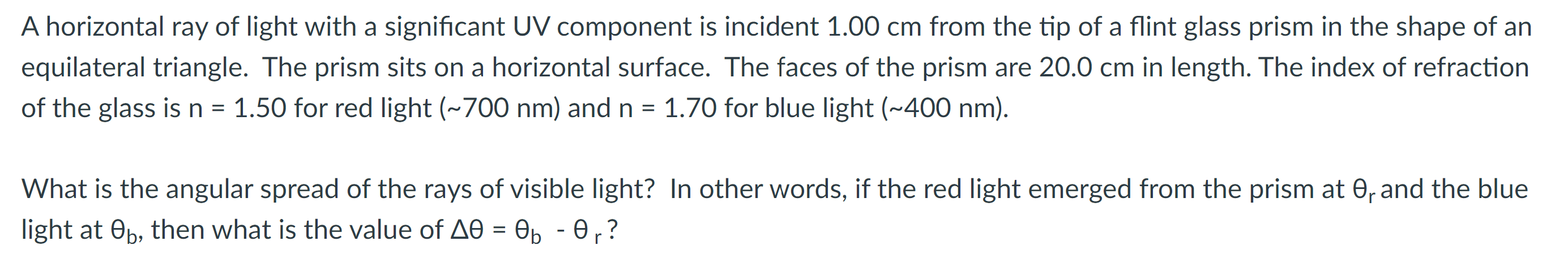 Solved a A horizontal ray of light with a significant UV | Chegg.com