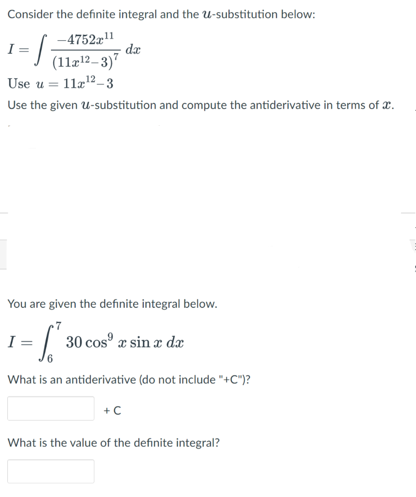 Solved Consider the definite integral and the u-substitution | Chegg.com