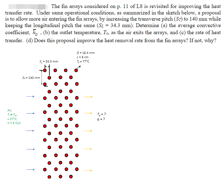 Solved The fin arrays considered on p. 11 of L8 is revisited | Chegg.com