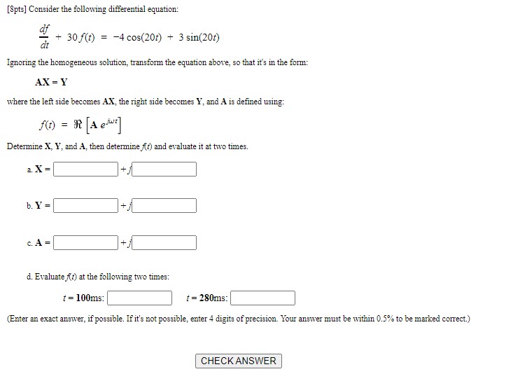 Solved [8pts] ﻿Consider the following differential | Chegg.com