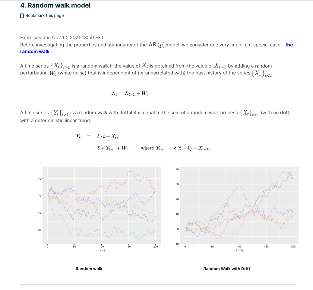 4. Random walk model Bookmark this page Exercises due | Chegg.com