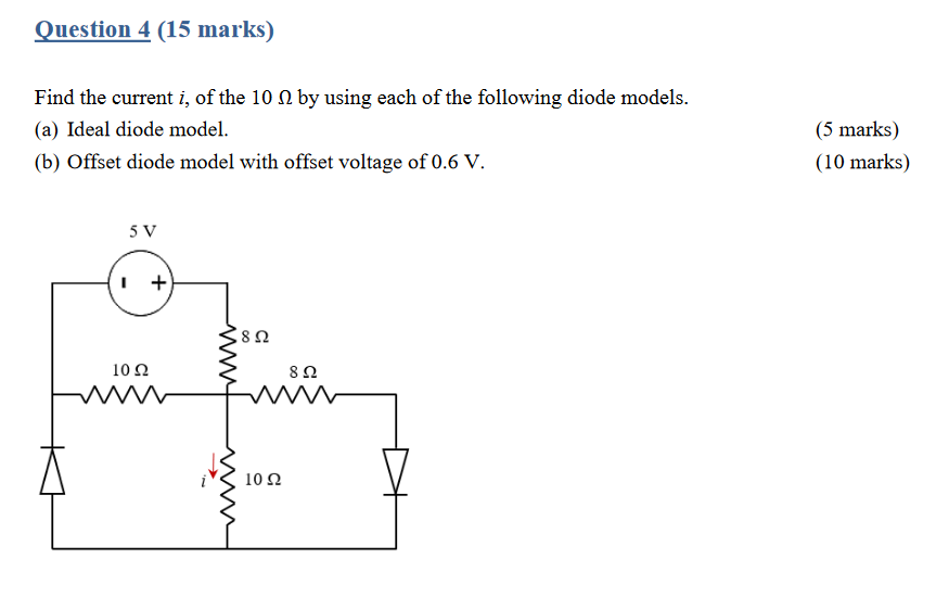 Solved Find the current i, of the 10Ω by using each of the | Chegg.com