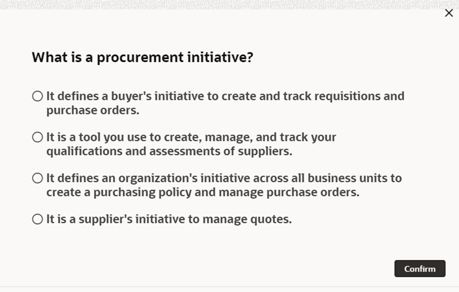 Solved What is a procurement initiative?It defines a buyer's | Chegg.com