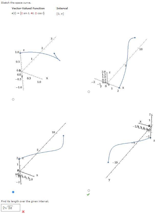 Solved Sketch the space curve. Vector-Valued Function r(t) = | Chegg.com