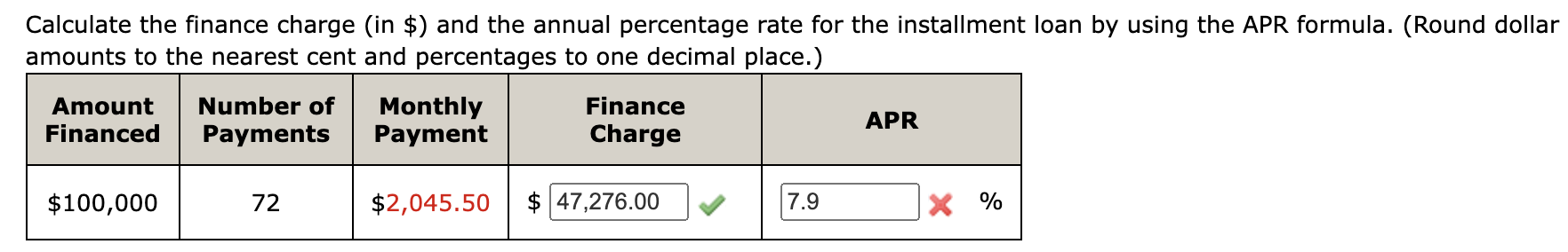 Solved Calculate the finance charge (in $) ﻿and the annual | Chegg.com
