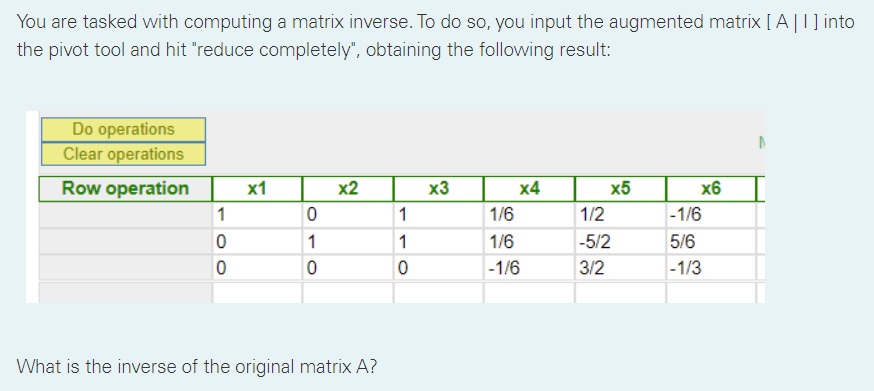 Solved You are tasked with computing a matrix inverse. To do | Chegg.com