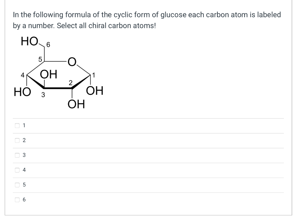 Solved In the following formula of the cyclic form of | Chegg.com