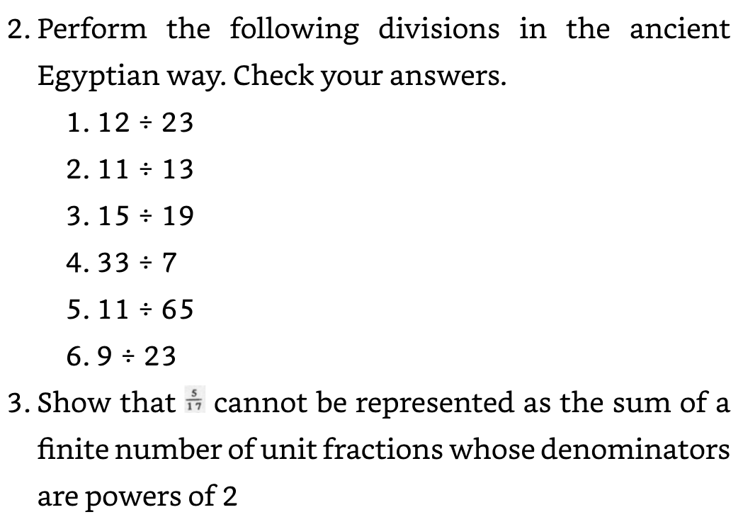 Solved 2. Perform the following divisions in the ancient | Chegg.com