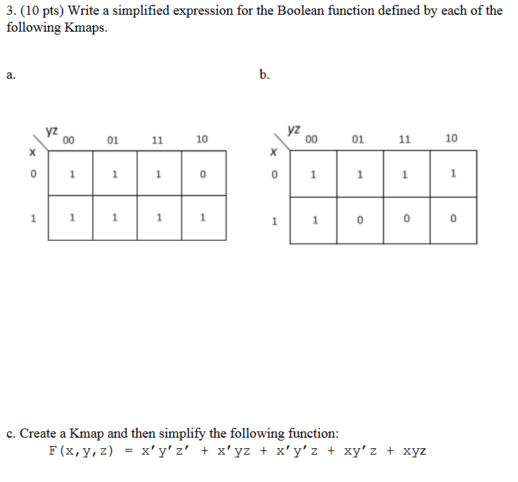 Solved 3. ( 10pts) Write a simplified expression for the | Chegg.com